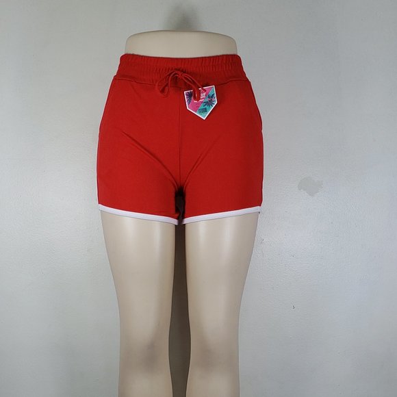 Shorts | Red Athletic Shorts White Trim Size L | Poshmark